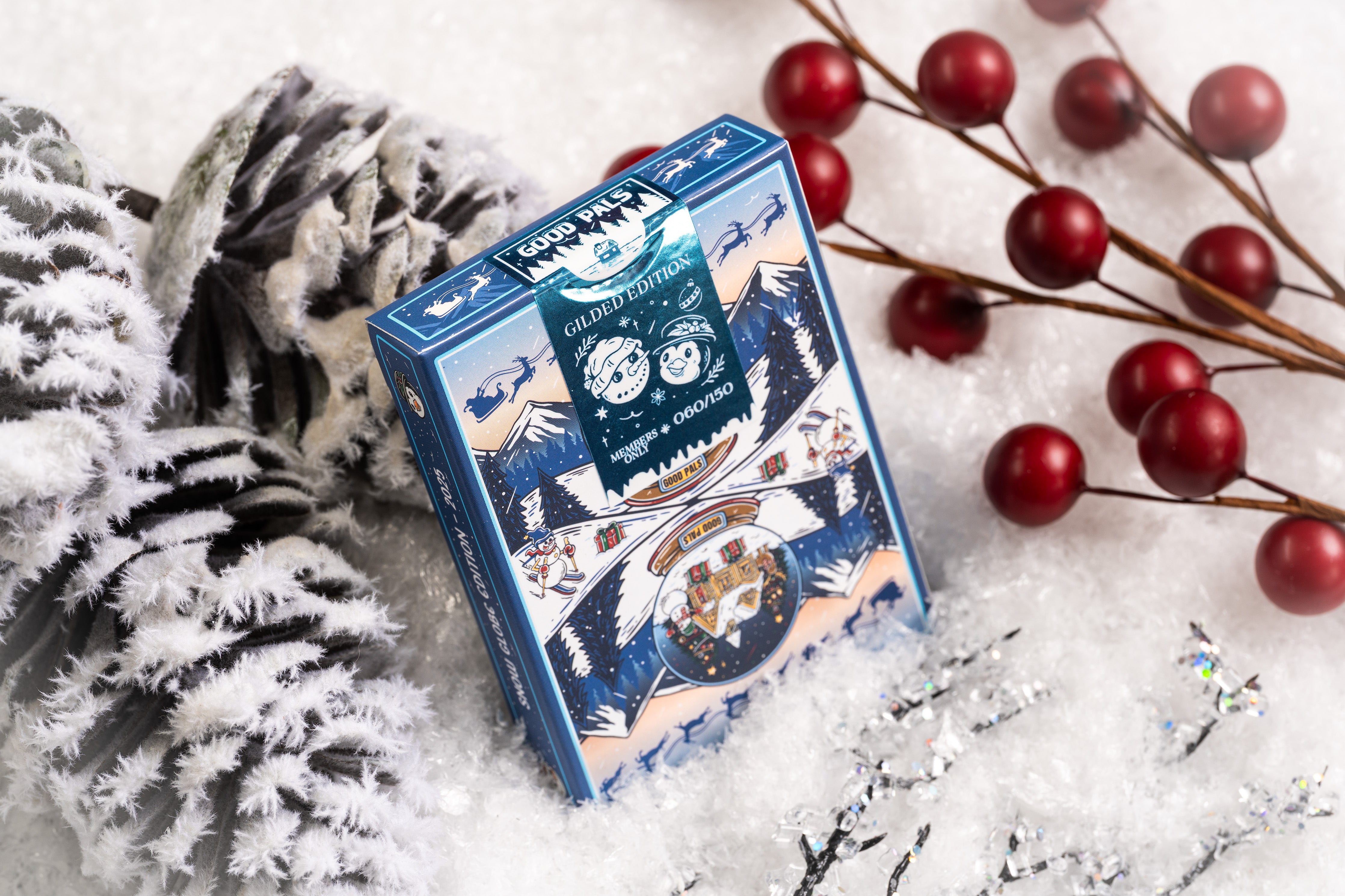 Good Pals Christmas Playing Cards - GILDED Snow Globe Edition